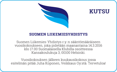 Kutsu Vuosikokoukseen - Suomen Liikemies-Yhdistys